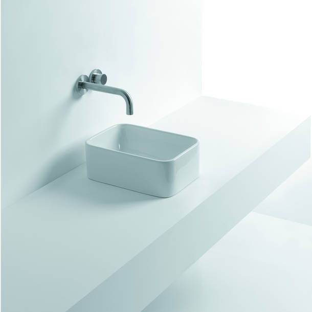 WS Bath Collections Normal 13.8'' White Ceramic Circular Vessel ...