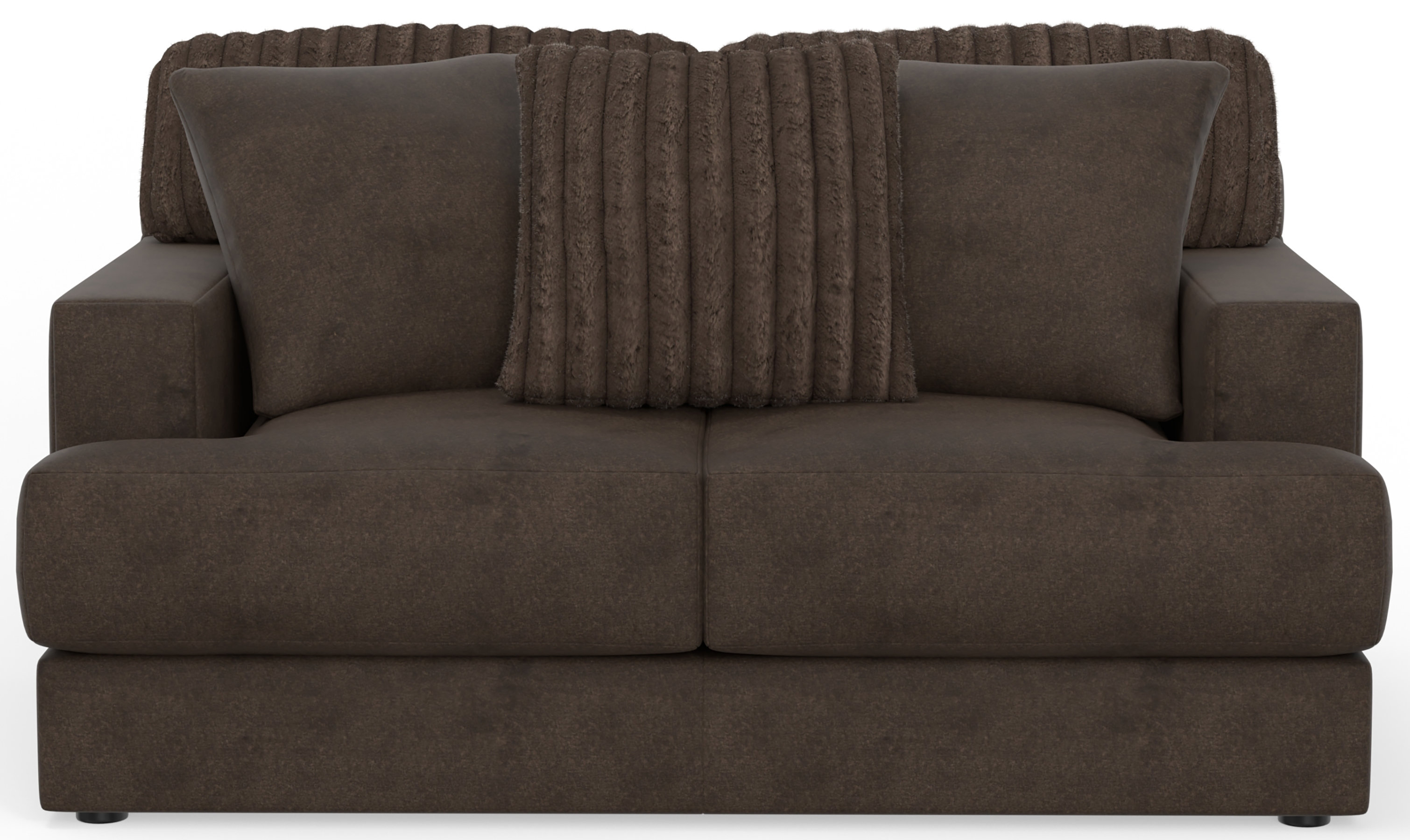 Latitude Run® Jahaira Loveseat Ultra Faux Fur and Cuddler Cushion ...