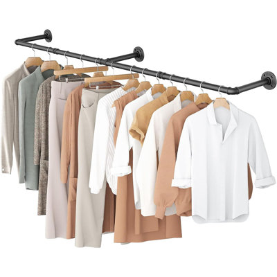 Williston Forge Kaelyne 72.5'' Metal Wall Mounted Clothes Rack | Wayfair