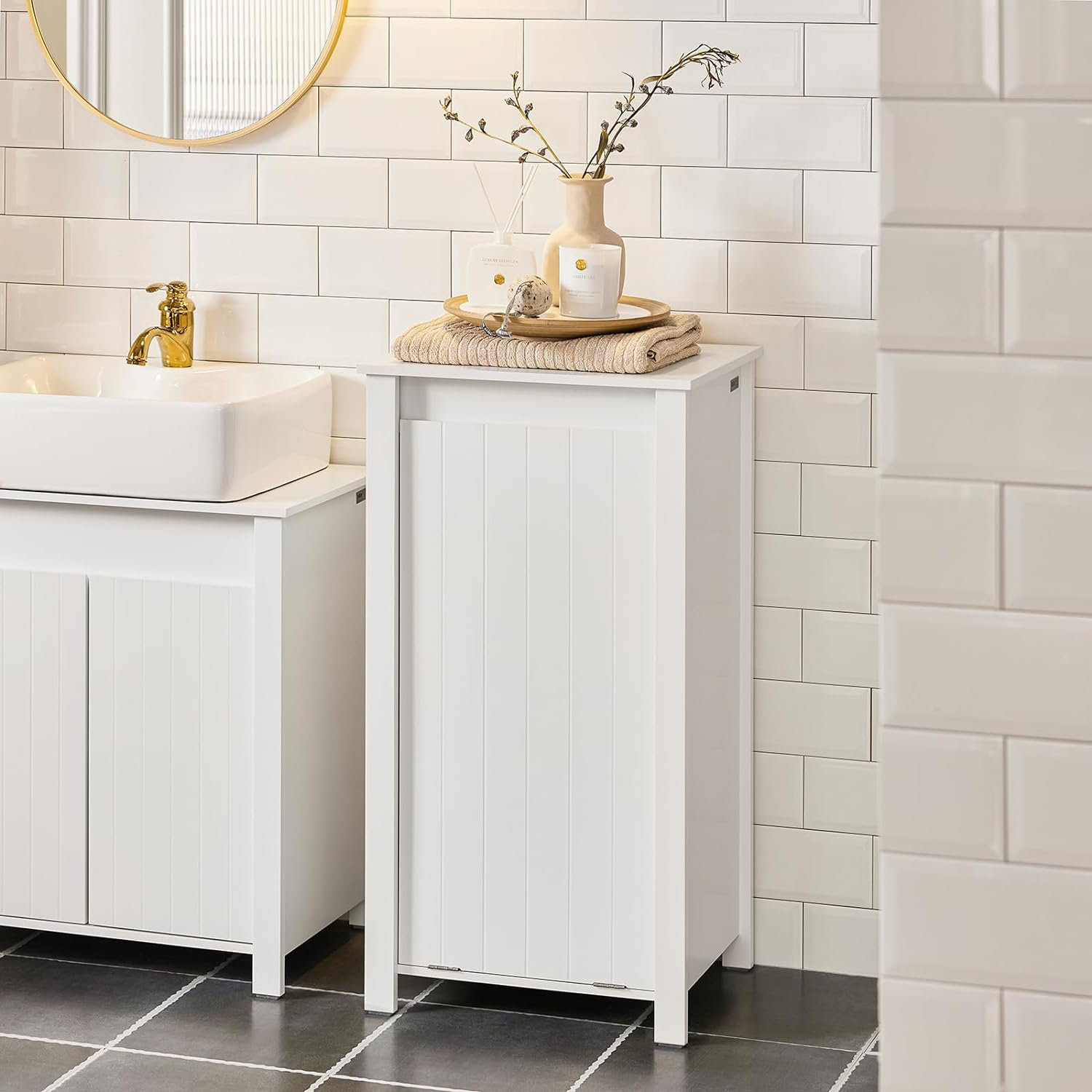 Gracie Oaks Laundry Cabinet Laundry Chest Bathroom Cabinet Storage ...