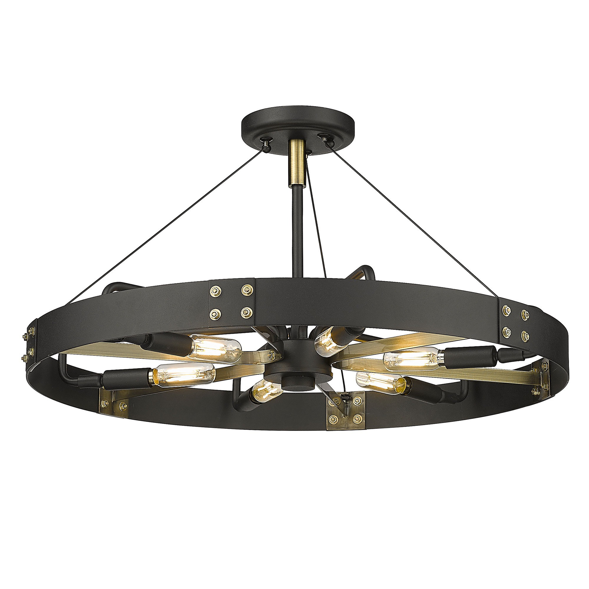 17 Stories Jocey 6 - Light Unique Wagon Wheel Pendant - Wayfair Canada