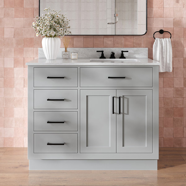 Orren Ellis Meuble-lavabo simple en bois massif Jameal - Wayfair Canada