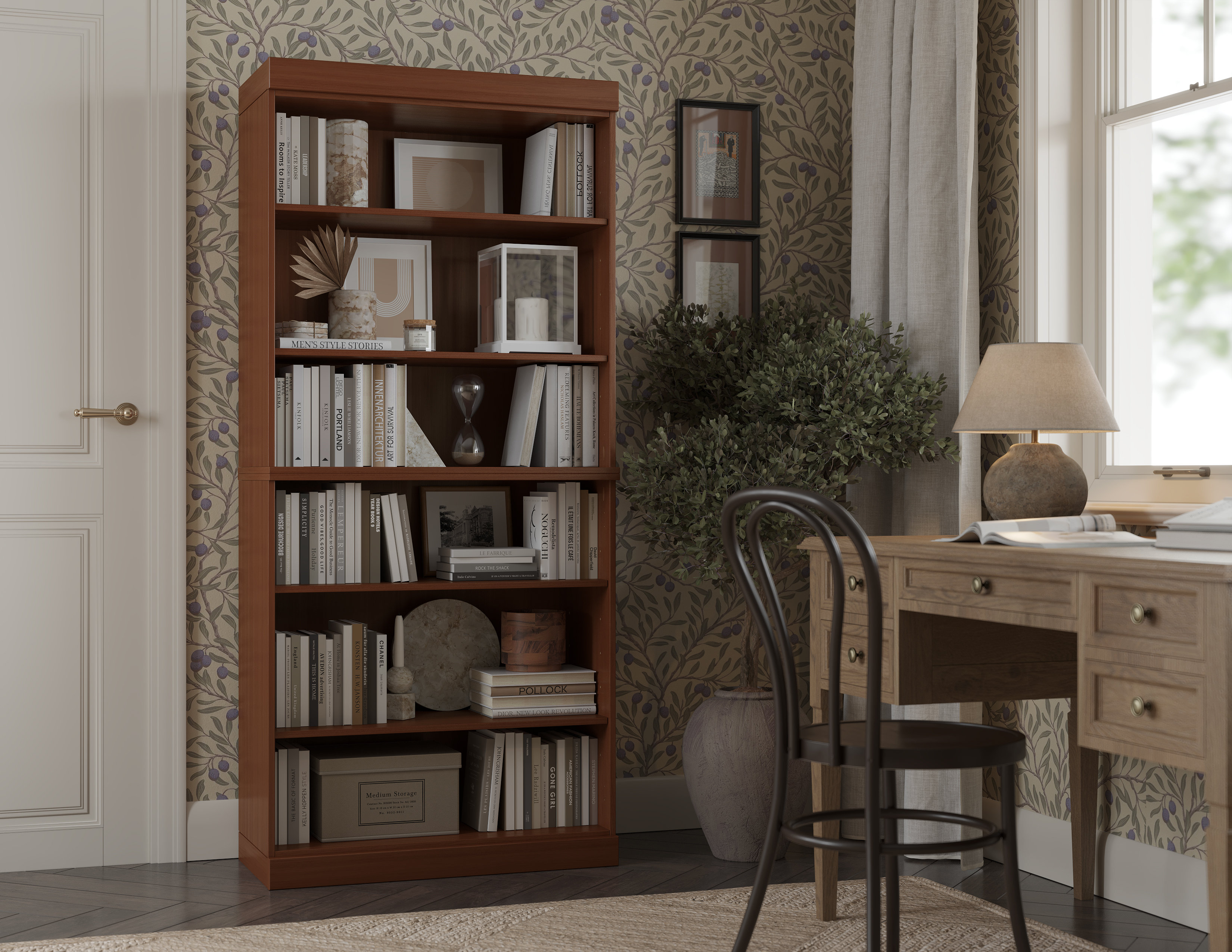 Latitude Run® 100% Solid Wood 6-Shelf Modular Bookcase with Optional ...