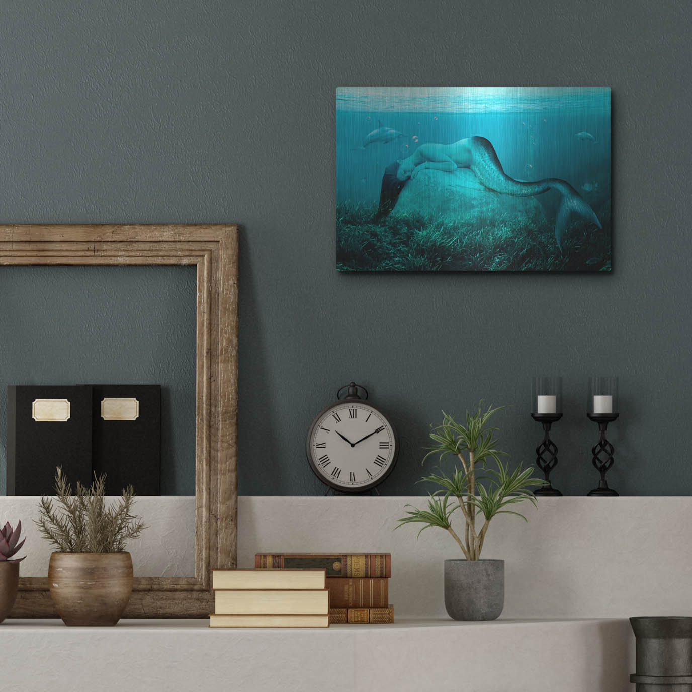 Rosecliff Heights 'Sleeping Mermaid' by Ata Alishahi Metal Wall Art ...