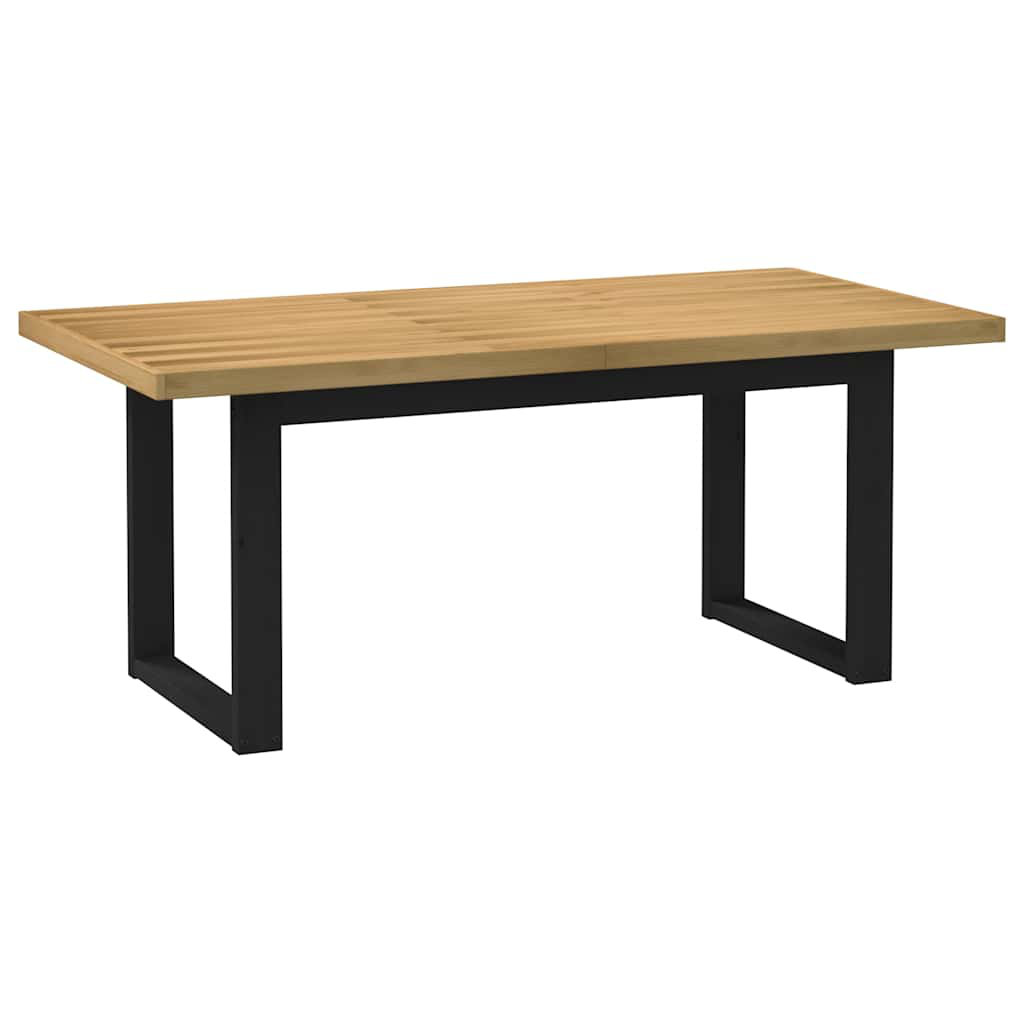 Loon Peak Dining Table Natural And Black Solid Pine Wood - Wayfair Canada