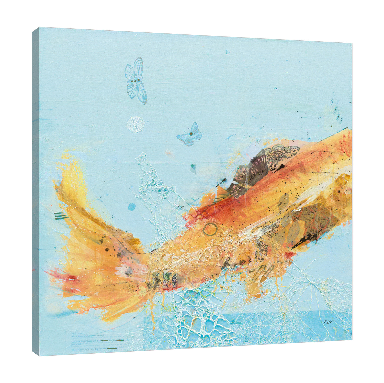 Jaxson Rea "Fish In The Sea I Aqua" Gallery Wrapped Canvas By Kellie ...
