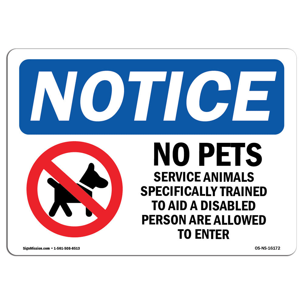 SignMission No Pets Service Animals Allowed Sign | Wayfair