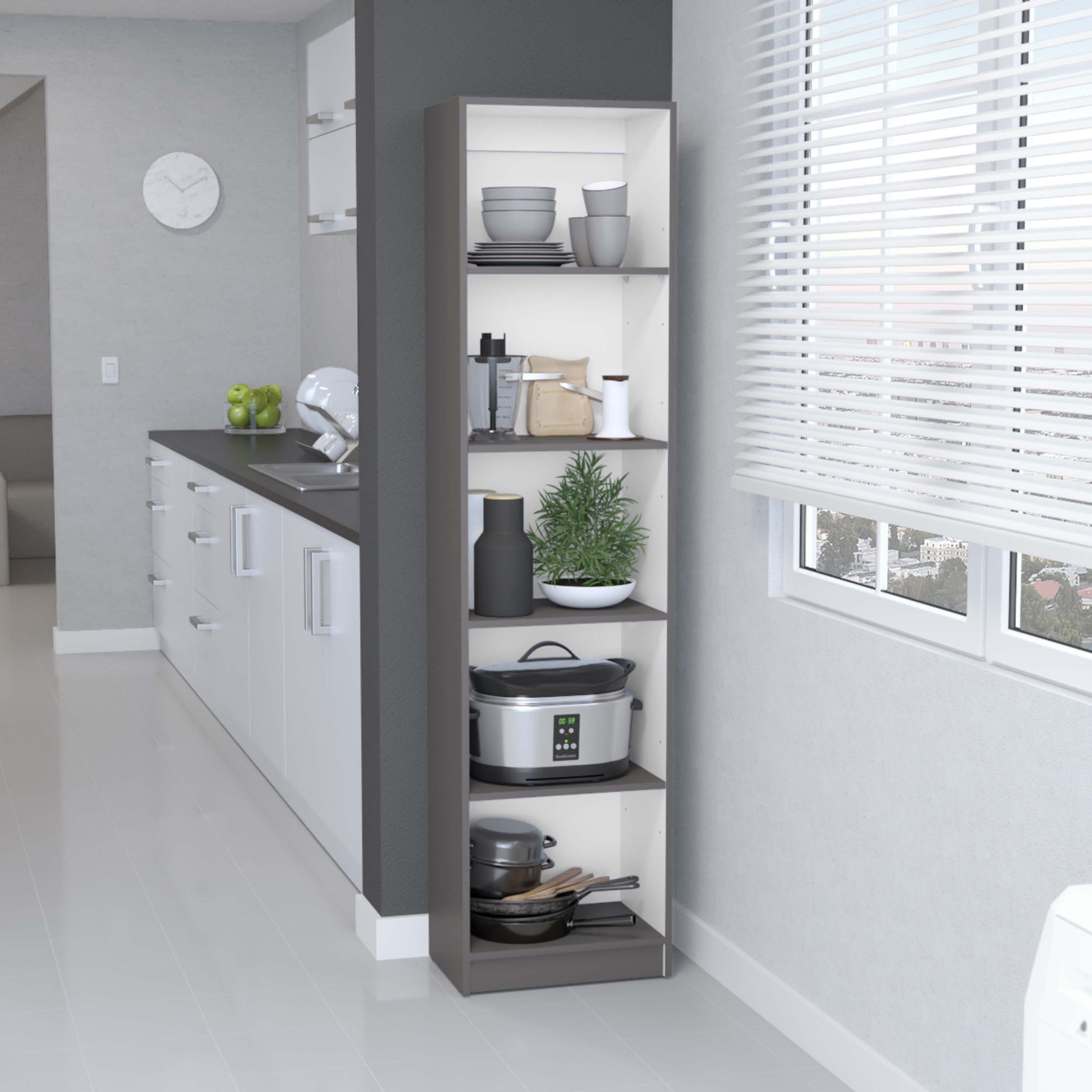 Wrought Studio™ Home Xs Bookcase With 5-Tier Shelves And Slim Design ...