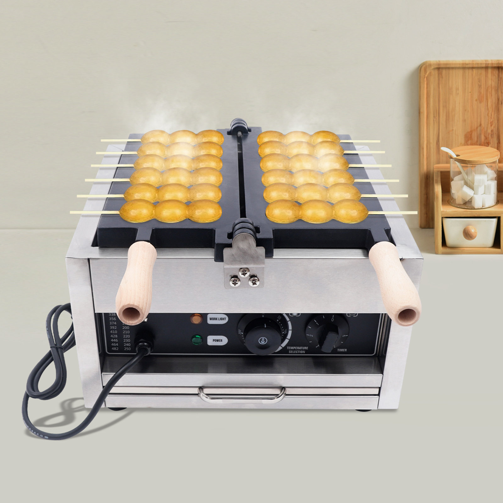 YYBSH 1400W Grids Stainless Steel Ball Skewers Waffle Maker | Wayfair