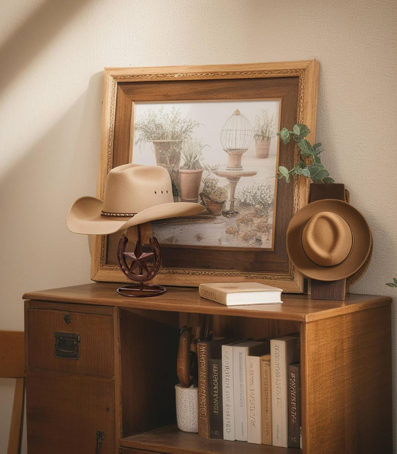 Foundry Select Cowboy Hat Stand, Hat Display, Bronze, 2 Packs | Wayfair