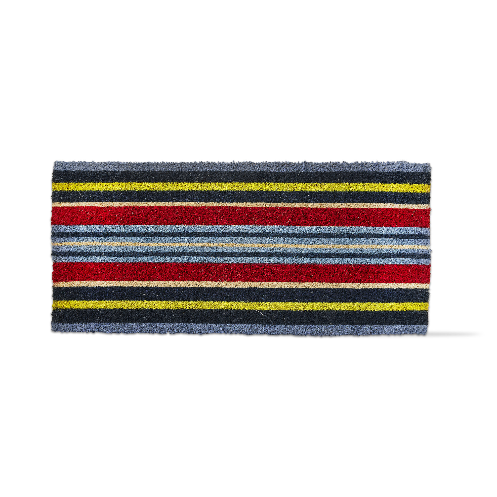TAG Weekend Stripe Estate Coir Mat Red, Blue, Yellow Stripes 18L x 40W ...