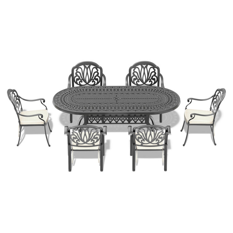 CCJKLO Oval Outdoor Dining Set with Cushions | Wayfair