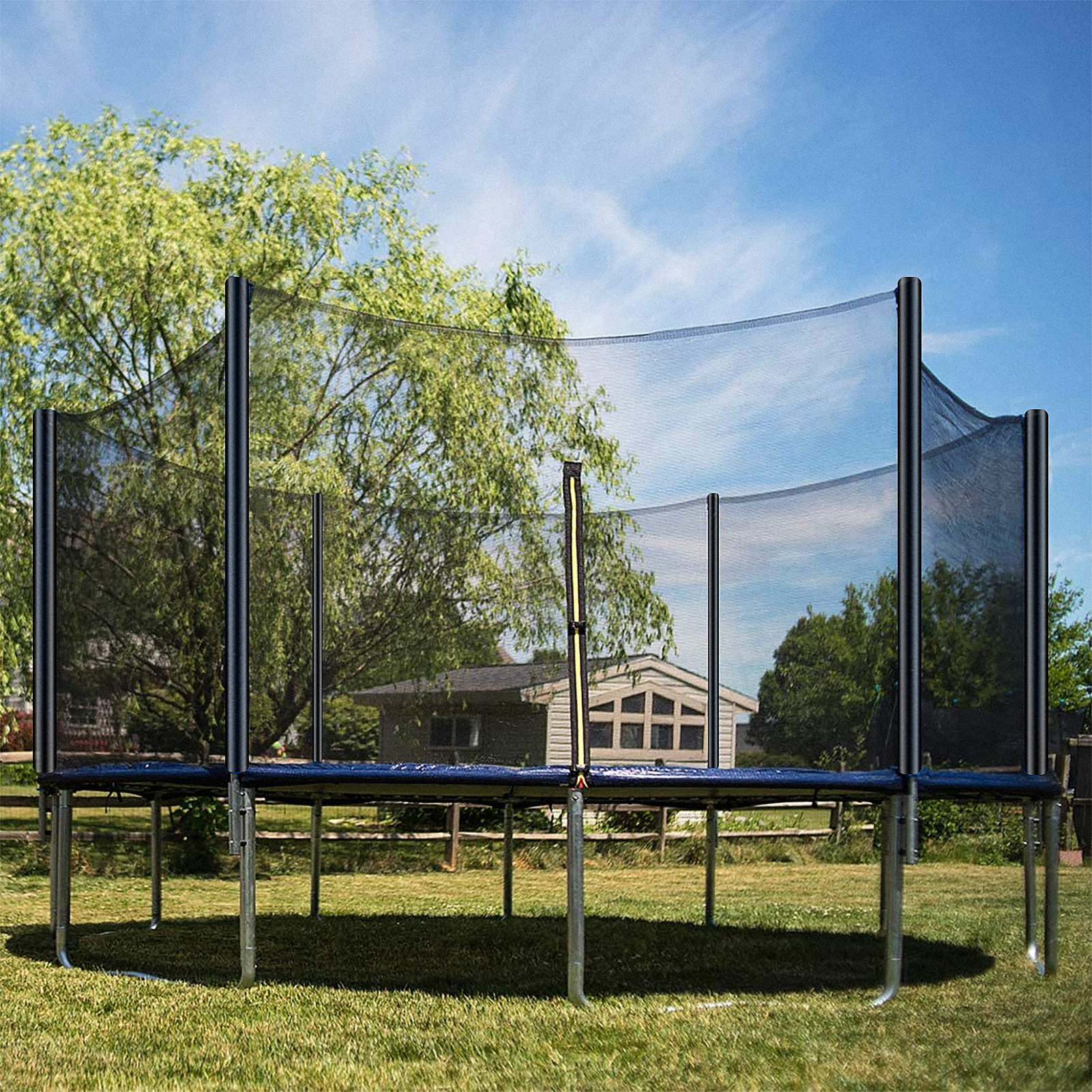 Wewdigi 10' Round Backyard Trampoline with Safety Enclosure - Wayfair ...