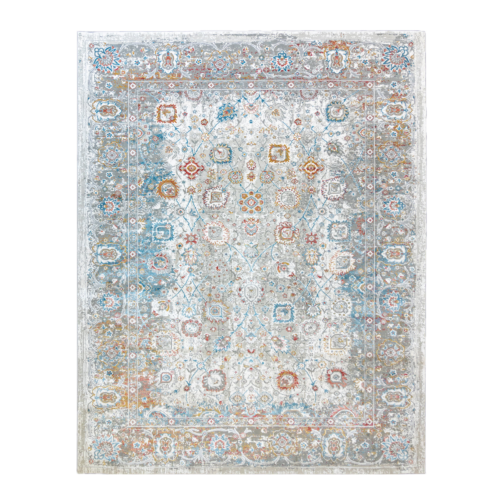 Gertmenian Crius Cymas Ivory Gray/Ivory/Rust/Blue Transitional Floral ...