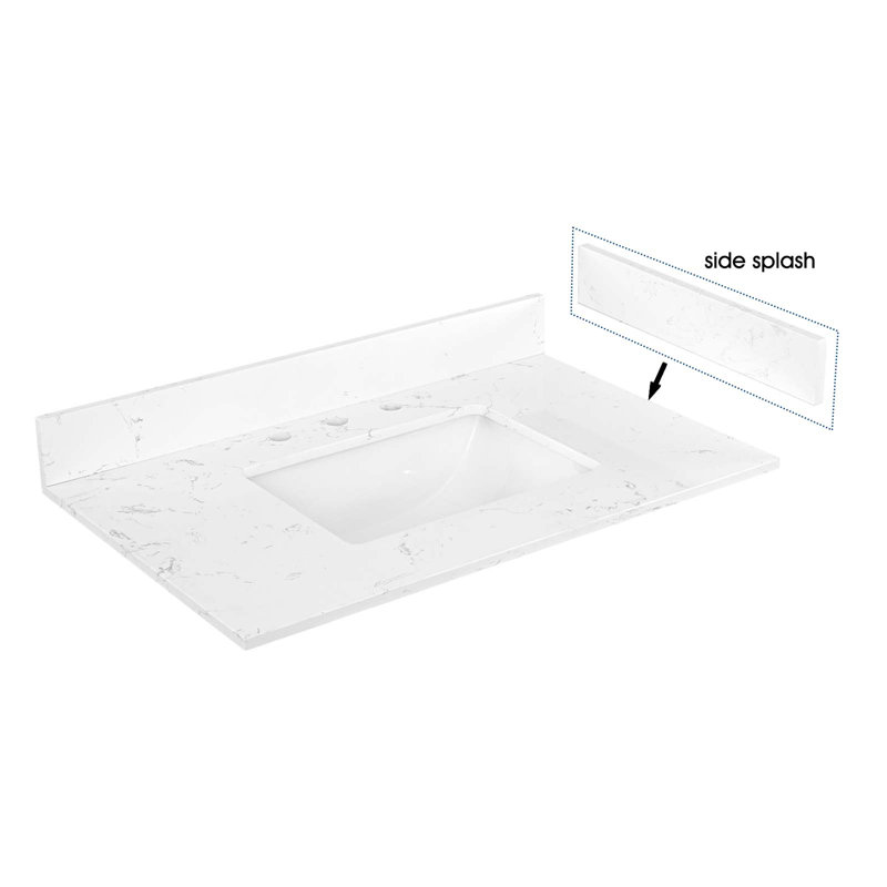 Enyibath 21.25 Inch Engineered Stone Side splash for Bathroom Vanity ...