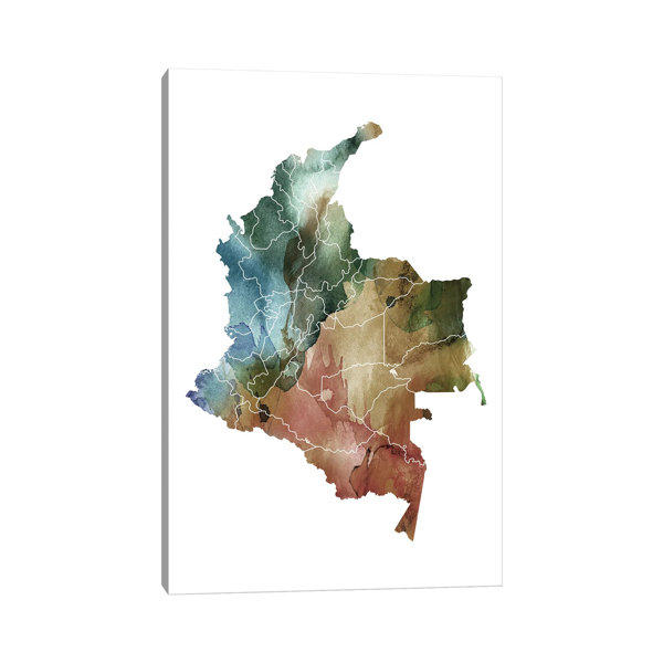 Ivy Bronx Brownish Colombia Map | Wayfair.co.uk