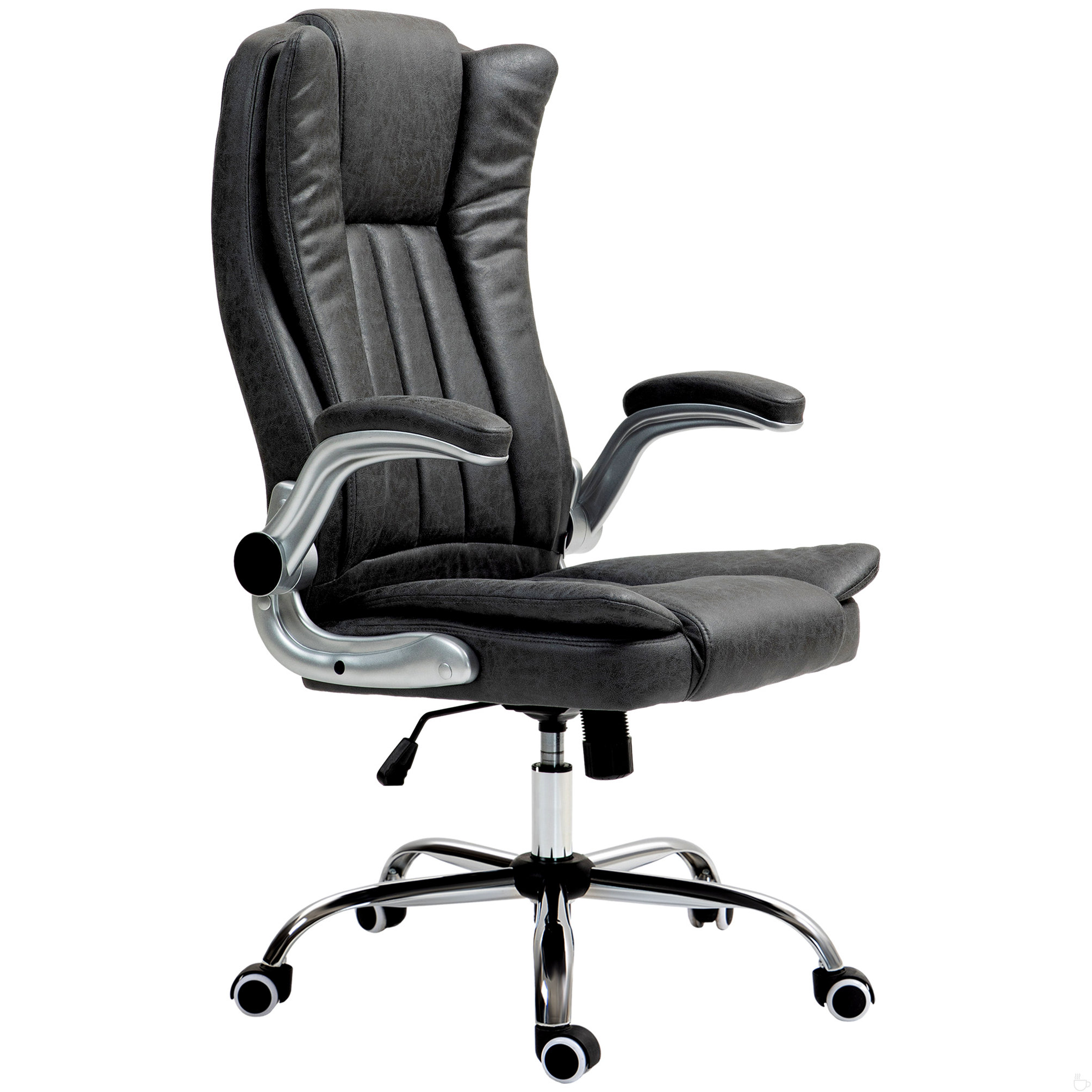 Inbox Zero Executive Office Chair With Padded Flip-Up Arms, Microfiber ...
