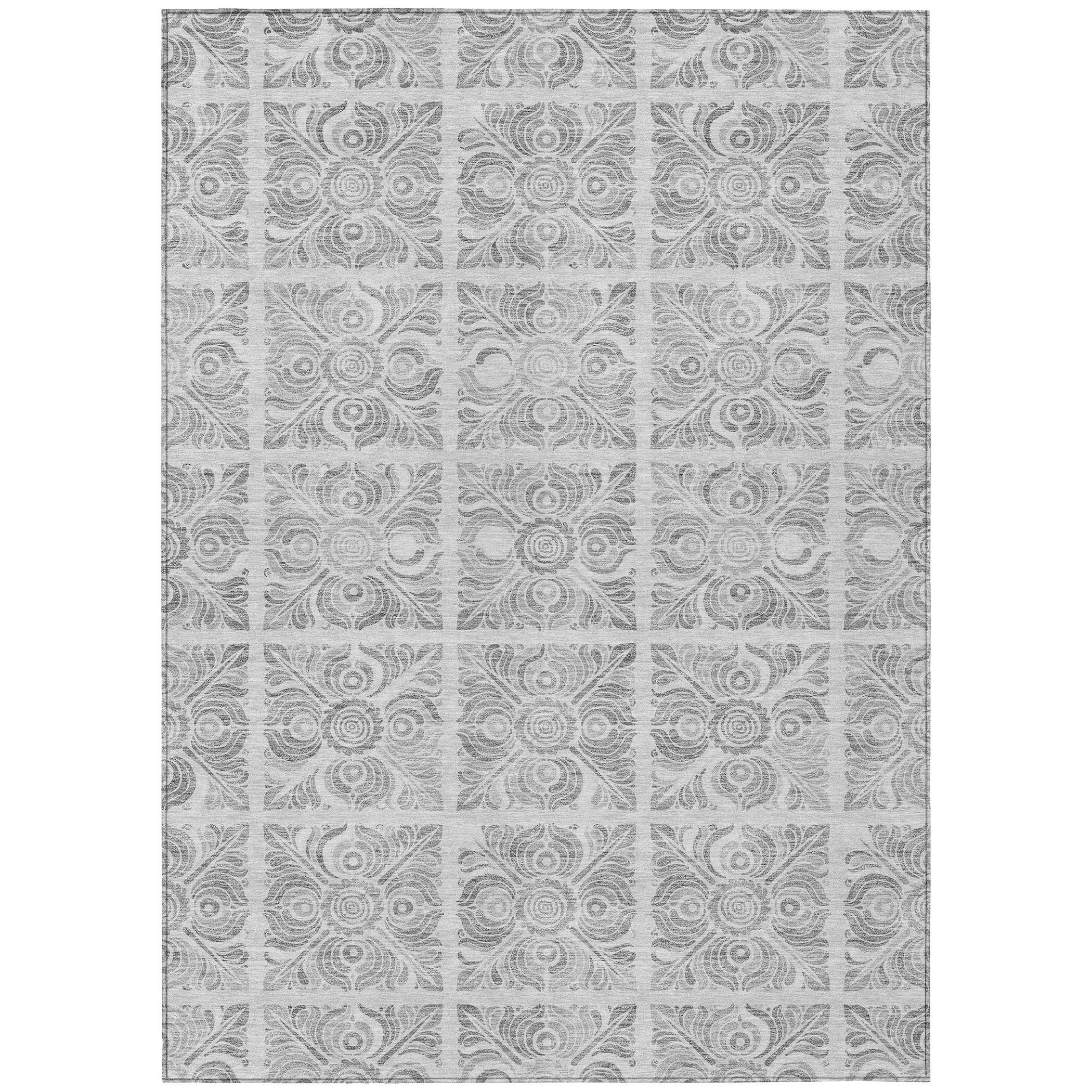 HomeRoots 3' X 5' Gray Medallion Washable Indoor Outdoor Area Rug | Wayfair