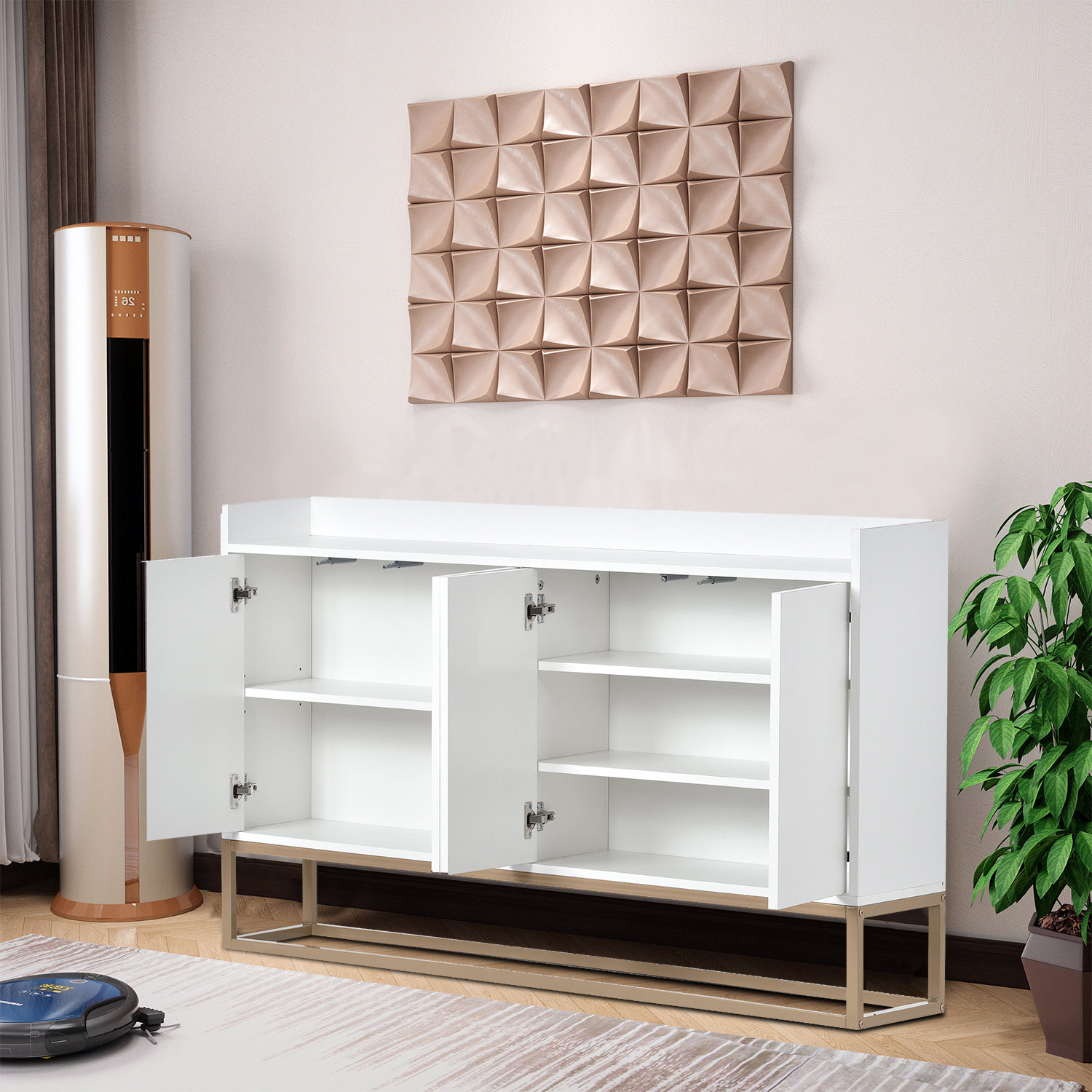 Mercer41 Altheta Luxury Style 47.21'' Sideboard with Adjustable Shelves ...