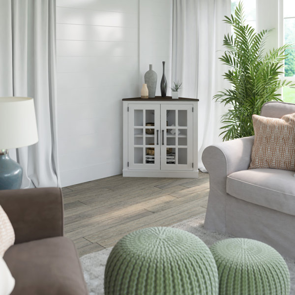 Laurel Foundry Modern Farmhouse Buffet décoratif de coin en bois massif ...