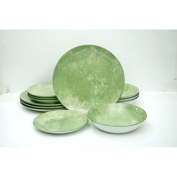 Godinger Silver Art Co Wingate Porcelain 12 Piece Dinnerware Set ...