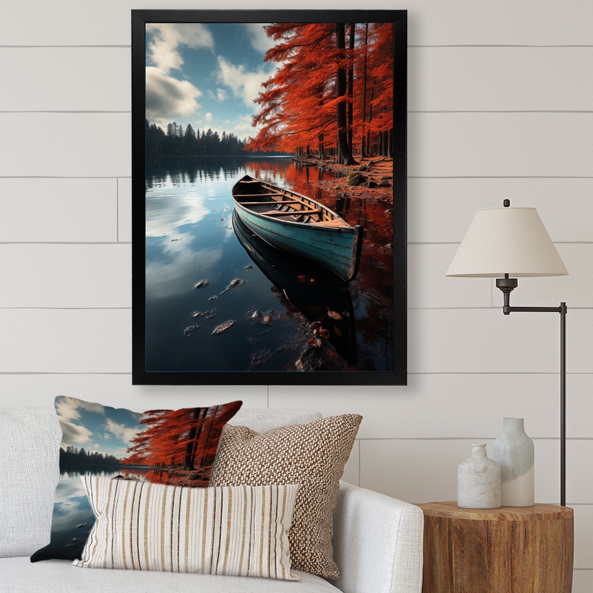 Millwood Pines Audreana Canada Autumn Canoe - Print | Wayfair