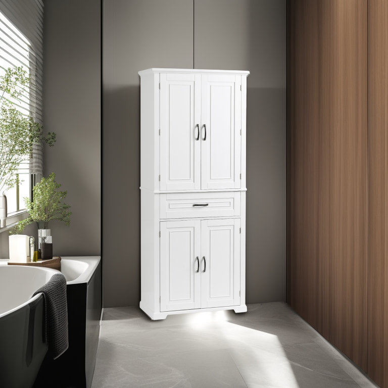 Wildon Home® Dorry 72"H Bathroom Storage Cabinet with Adjustable Shelf ...