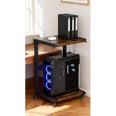 computer tower desk shelf