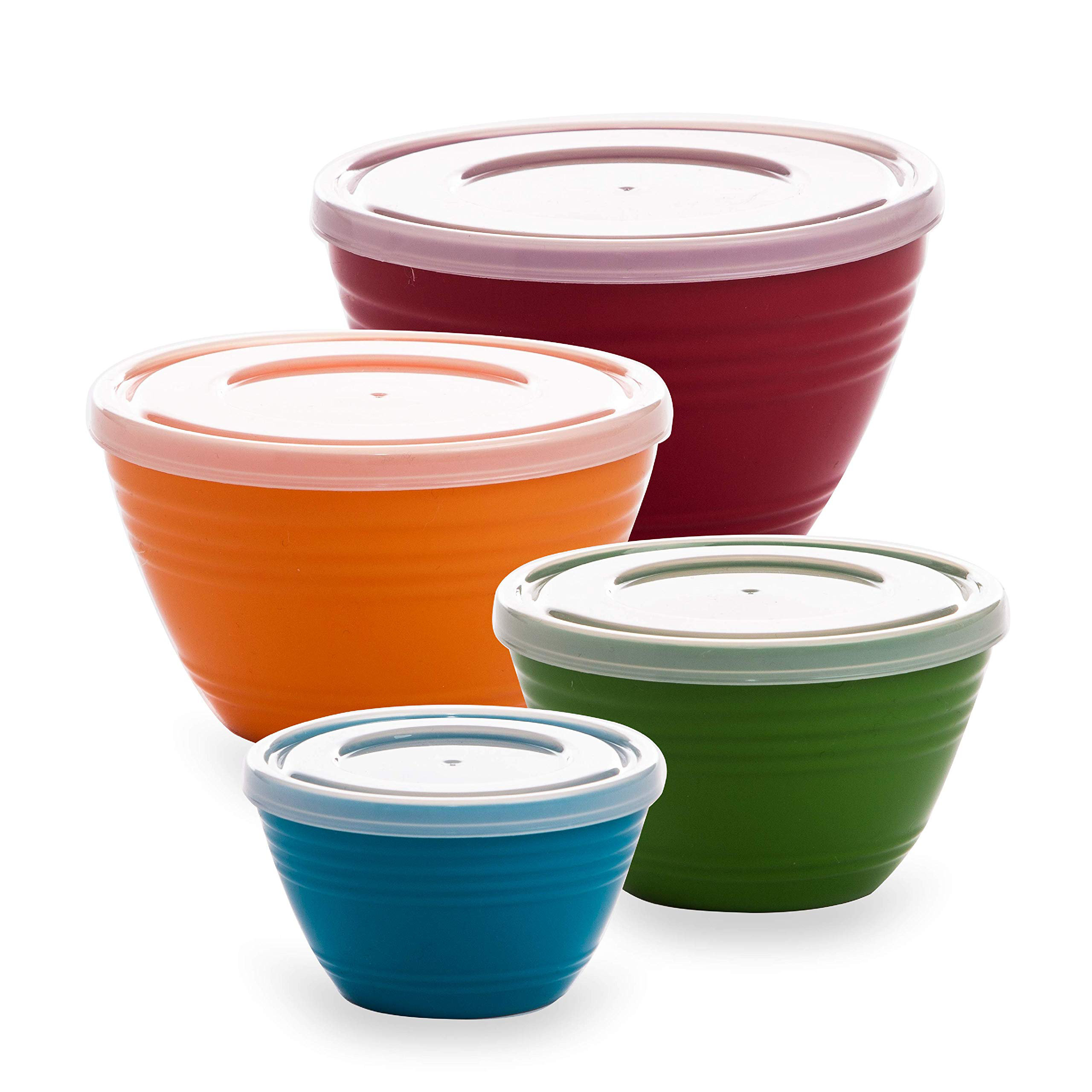 UZOPAL Set of Plastic Mini Prep Bowls with Lids - Kitchen Prep Bowl Set ...