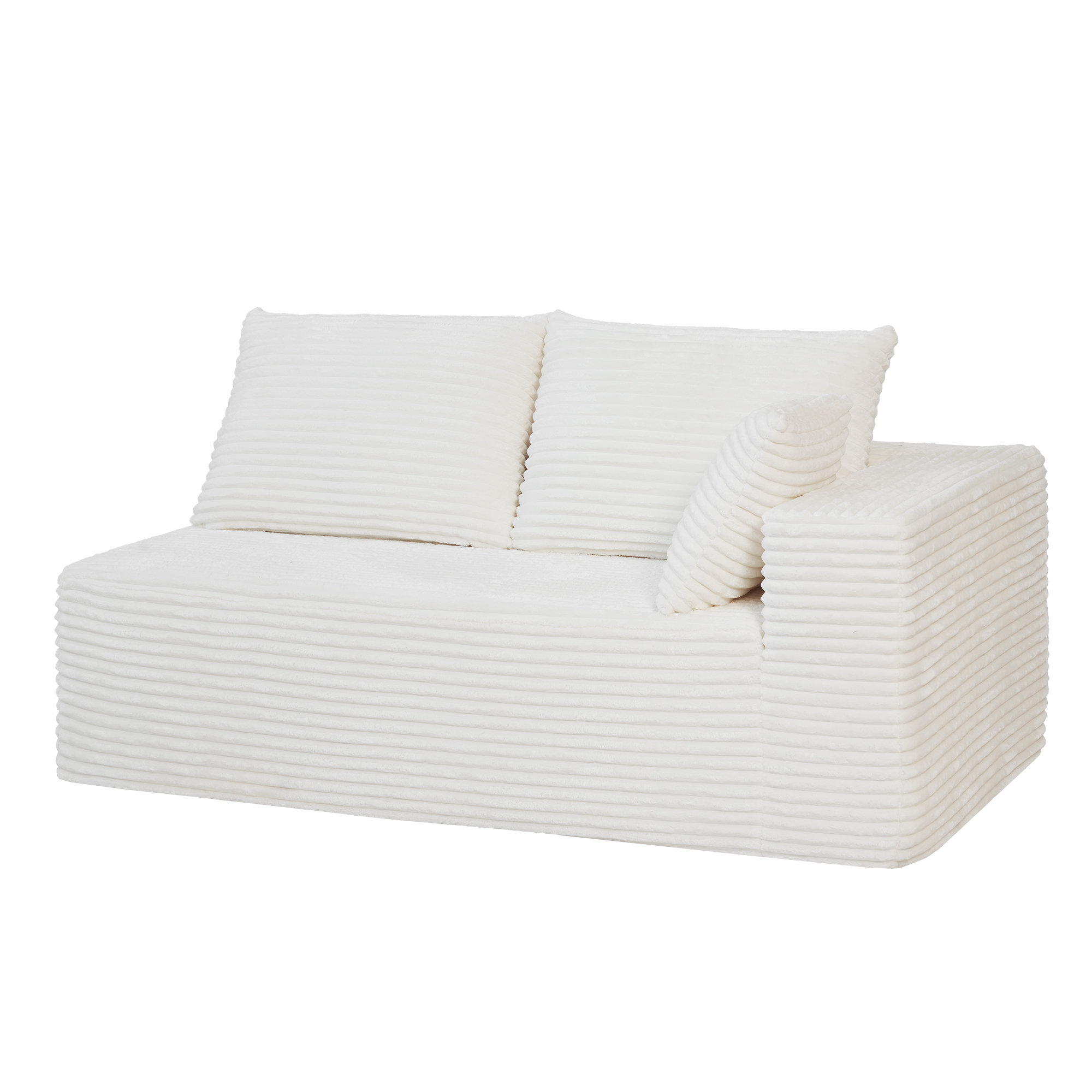 Mercer41 Arub Modern Modular Cloud Plush Corduroy Fabric Right-Arm Sofa ...