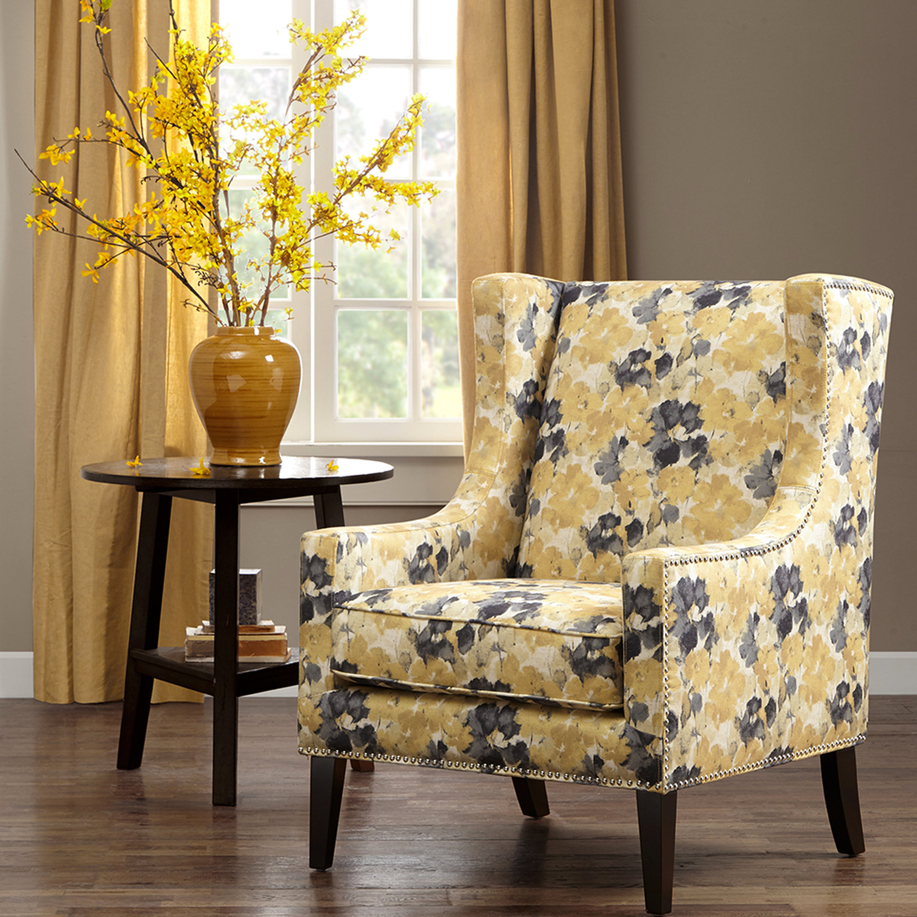 Red Barrel Studio® Kenlee Wing Chair Featuring Birch Legs In , Winged ...