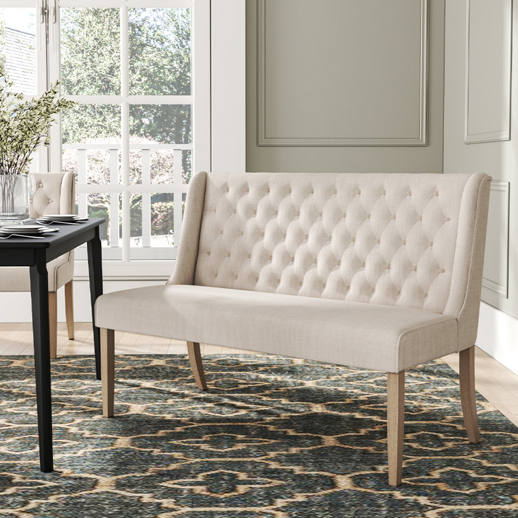 Rosalind Wheeler Coshatt Linen Upholstered Bench & Reviews | Wayfair.co.uk
