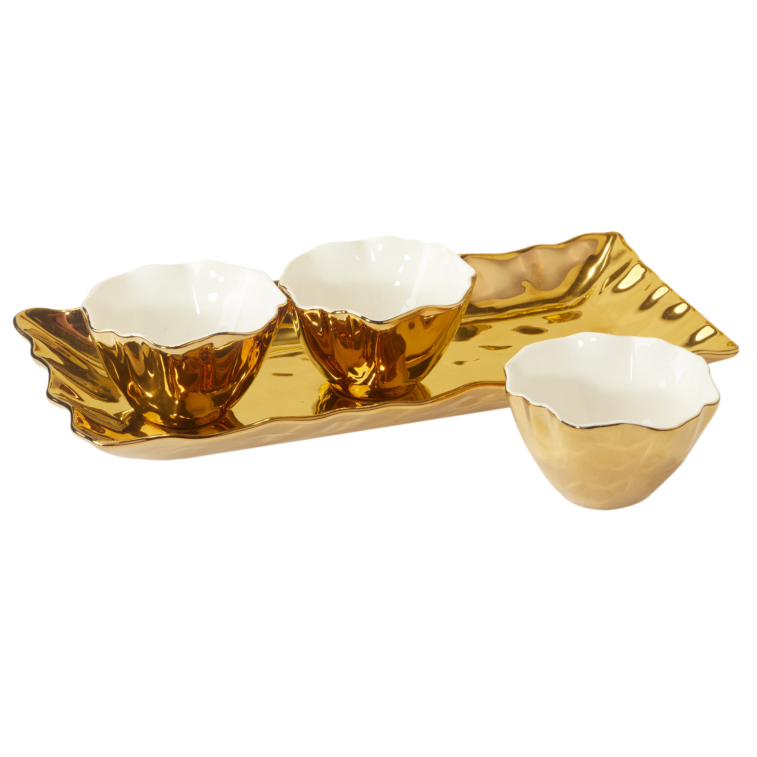 Certified International Coast 4pc Tray and Condiment Bowls 14.25in x ...