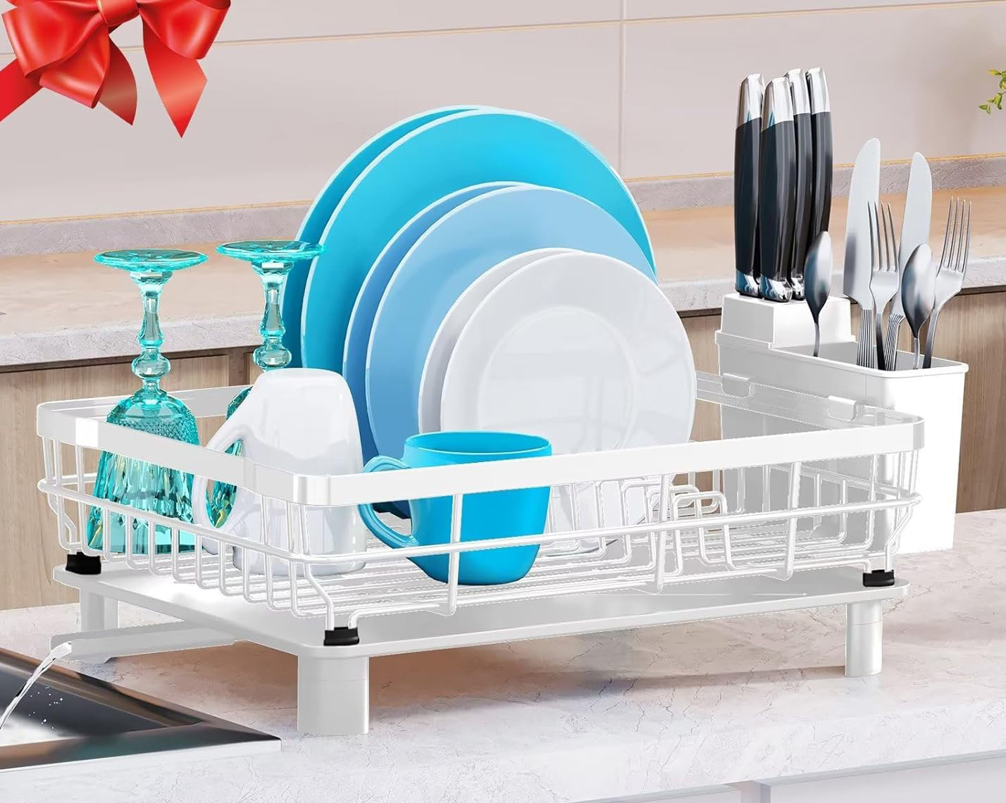 LEGIAT Durable Dish Drying for Kitchen Counter with Drainboard ...