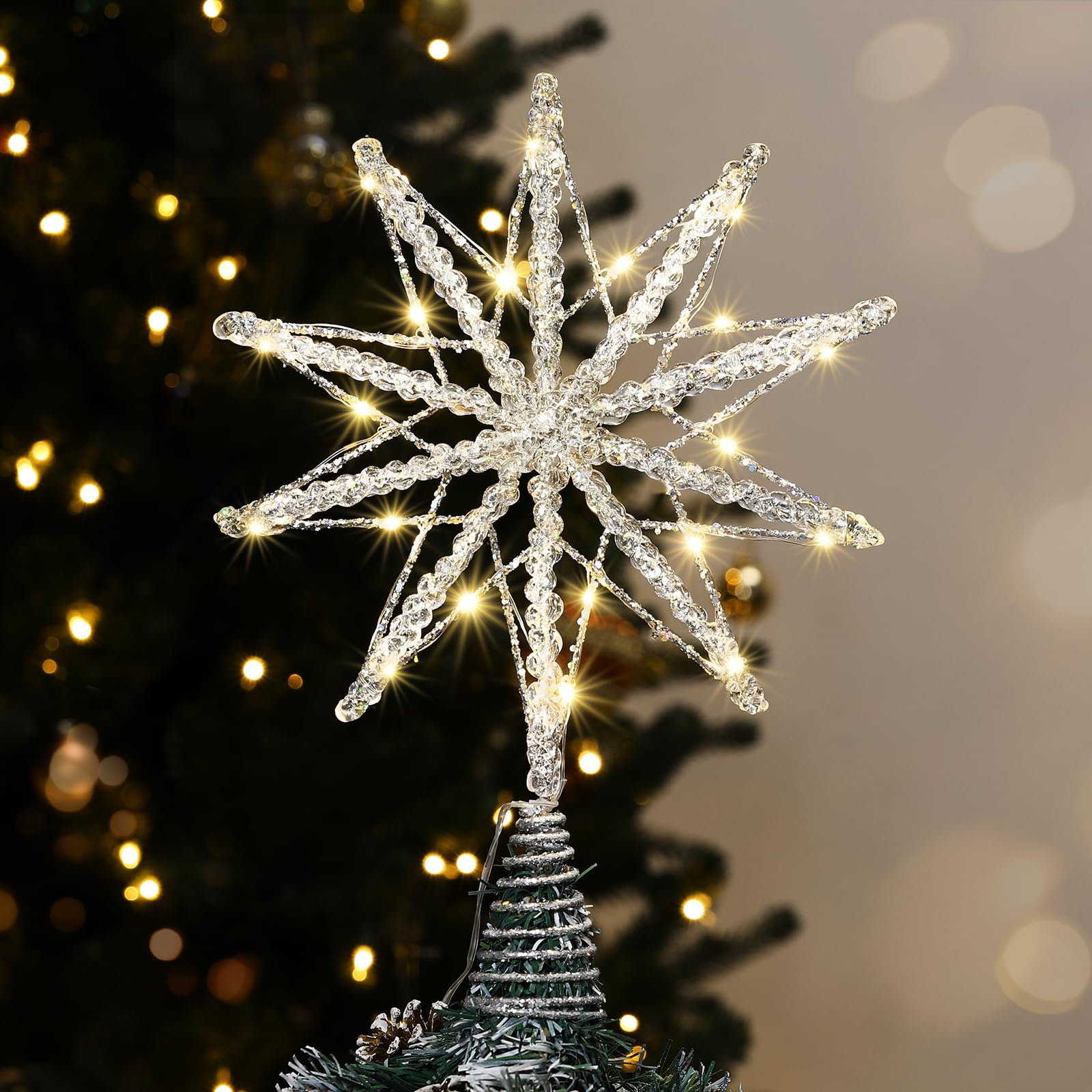 The Holiday Aisle® Lighted Star Christmas Tree Topper | Wayfair