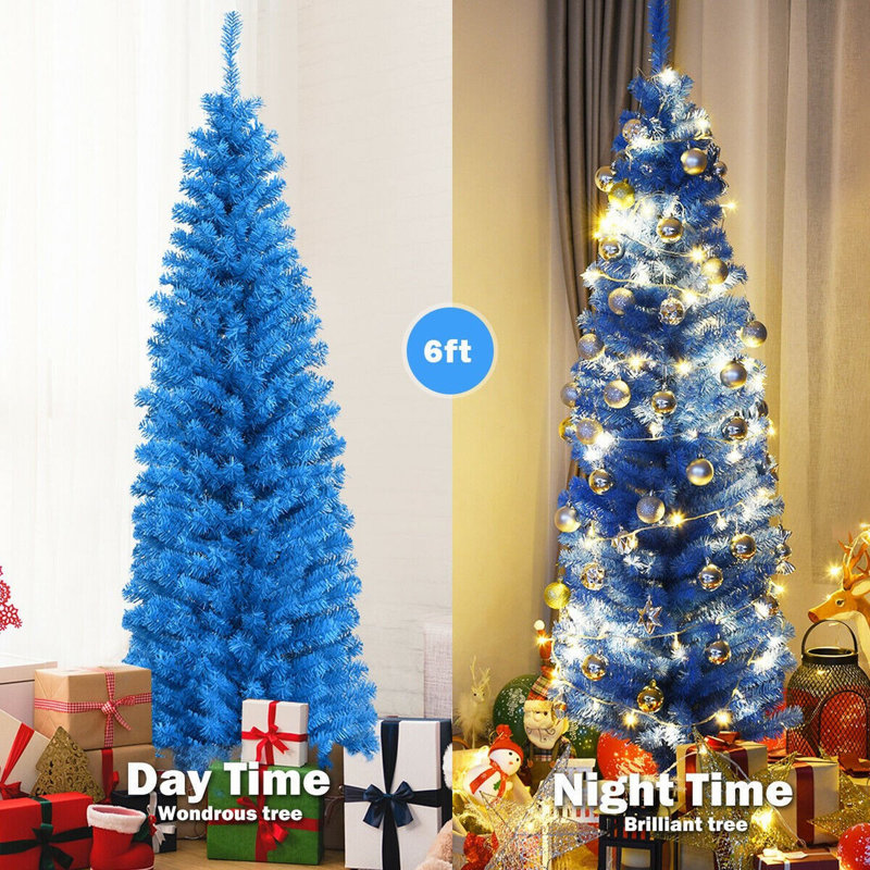 The Holiday Aisle® 6' Blue Artificial Christmas Tree & Reviews | Wayfair