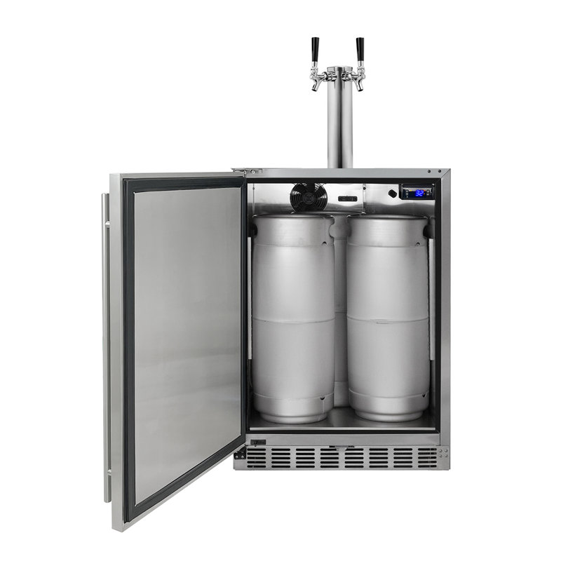 Kegco 24" Wide Outdoor Dual Tap All Stainless Steel Built-In Kegerator ...