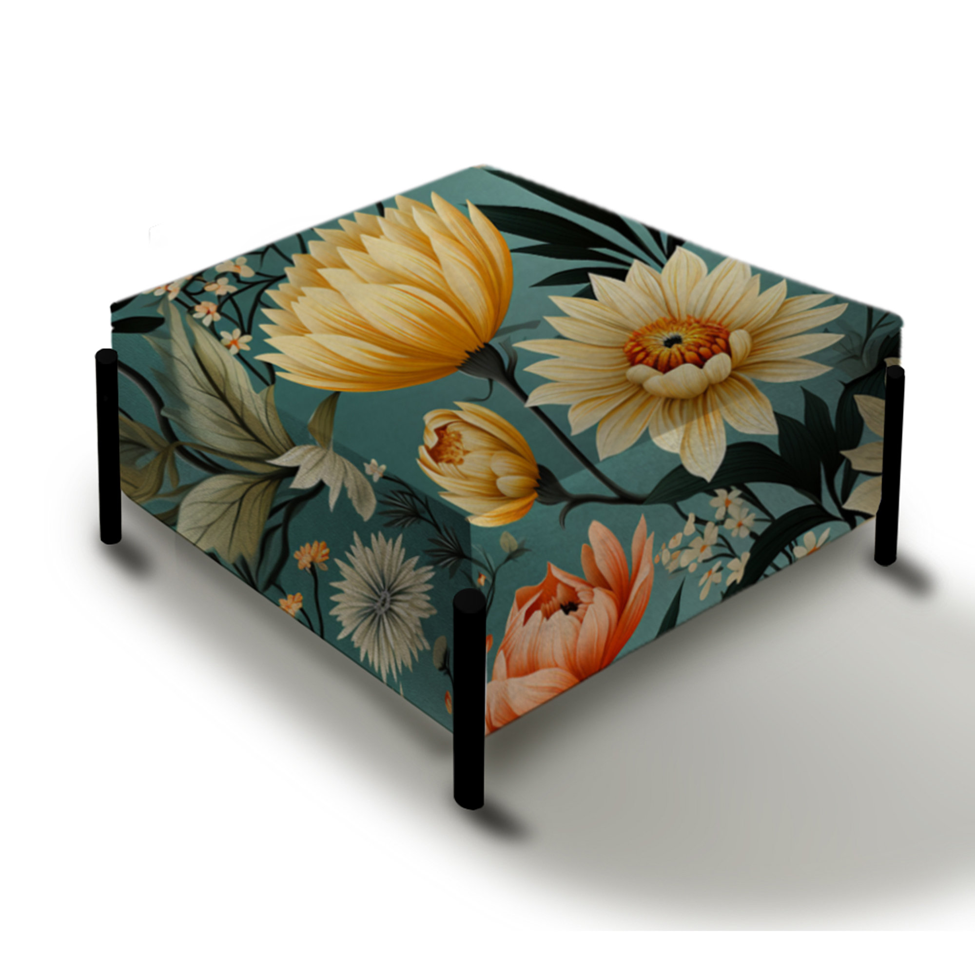 Design Art Yellow And Green Retro Bouquet Revival - Eclectic Large ...