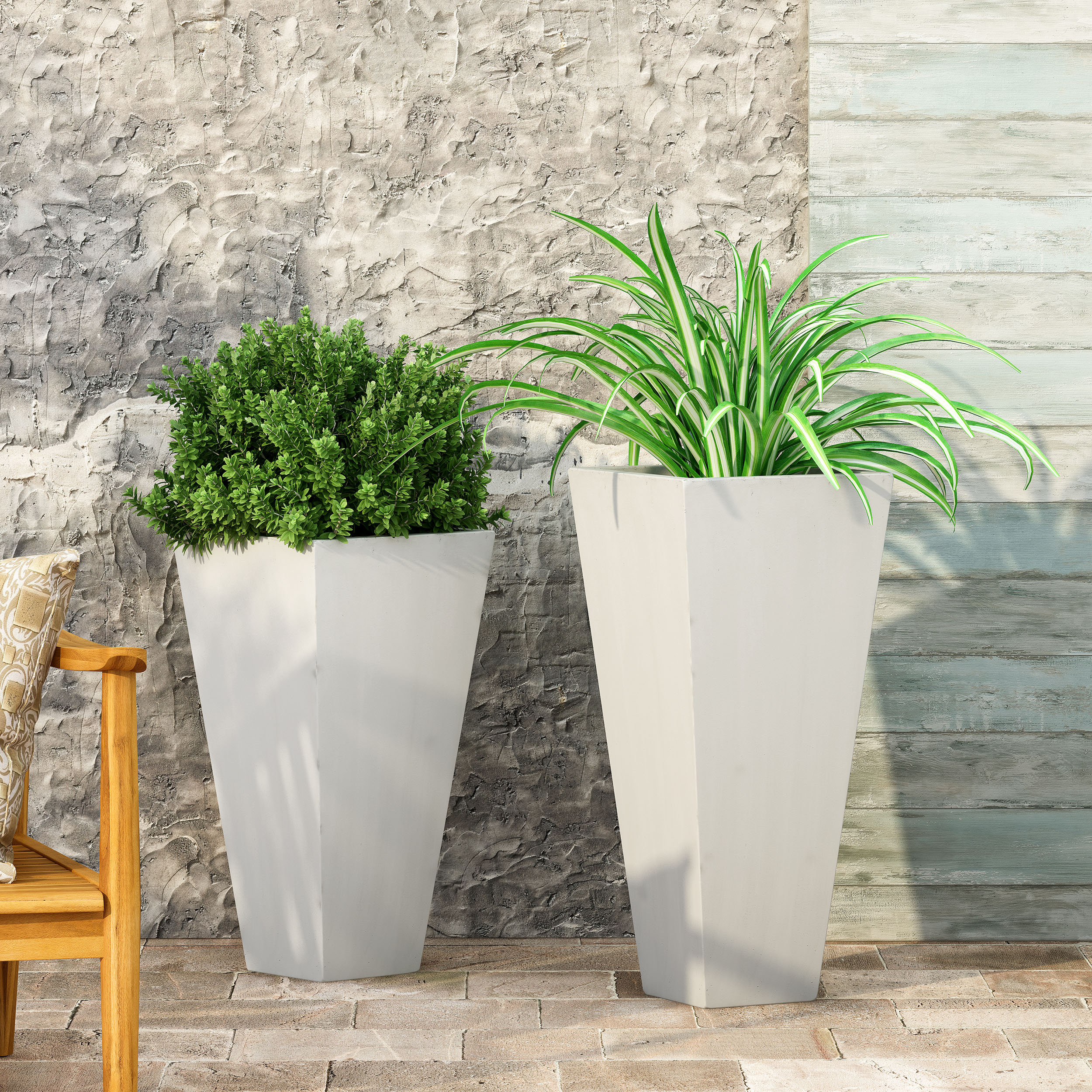 17 Stories 2 - Piece Lightweight concrete Pot Planter Set & Reviews ...