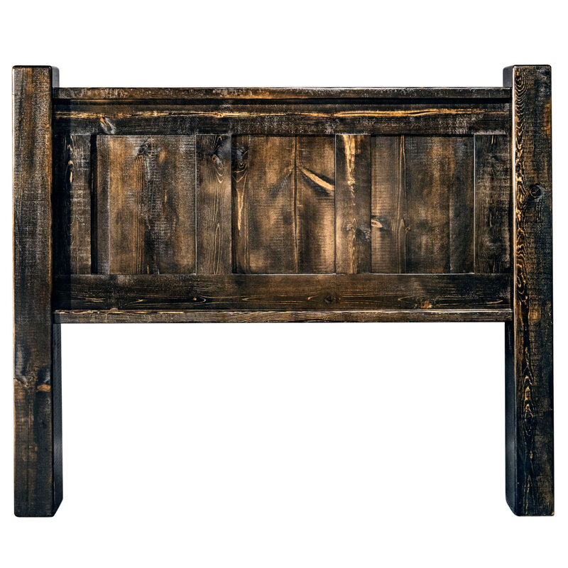 Loon Peak Kapena Rugged Sawn Panel Headboard with Forged Iron Accents ...