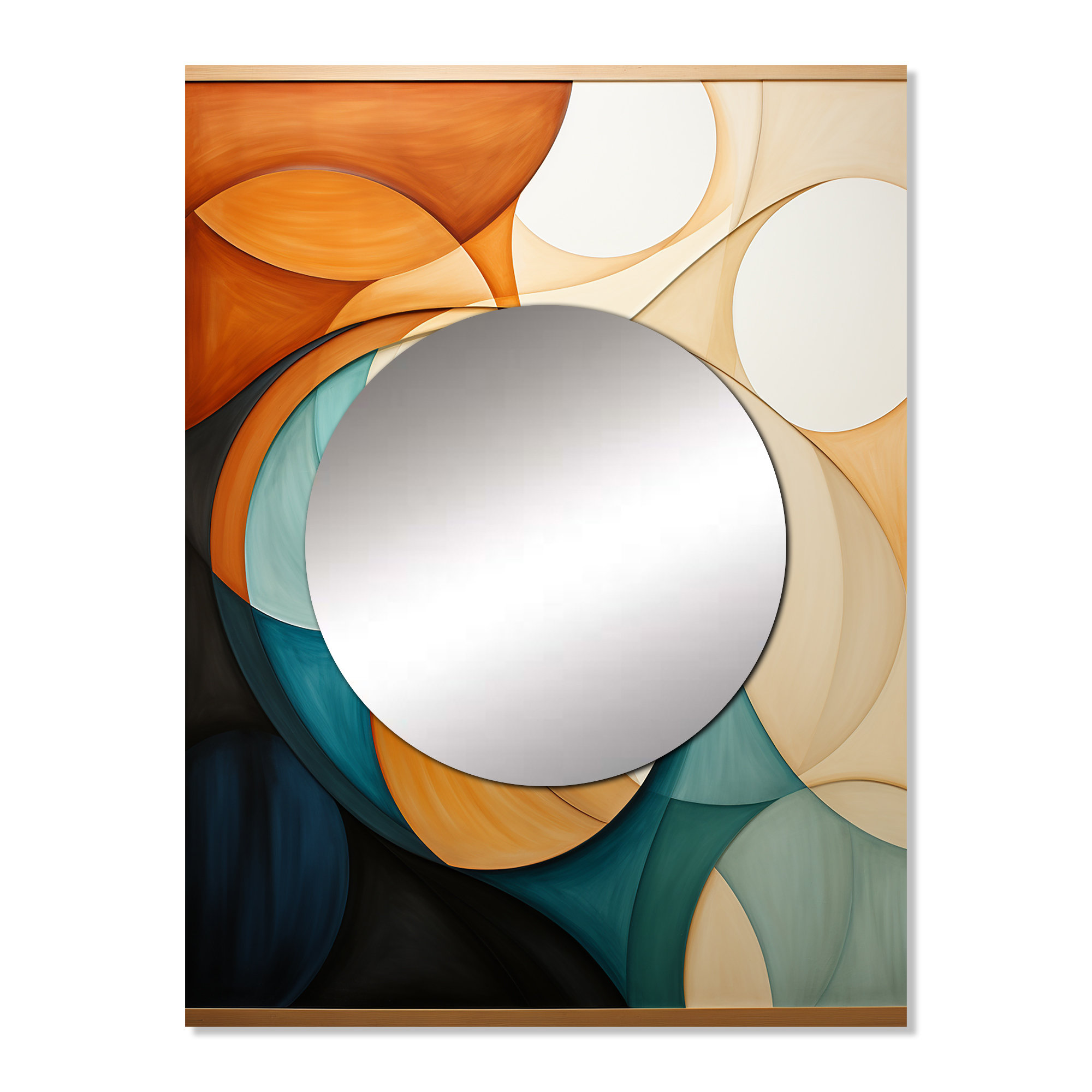 East Urban Home Orange Mid Century Harmony I - Abstract Mirror Wall ...