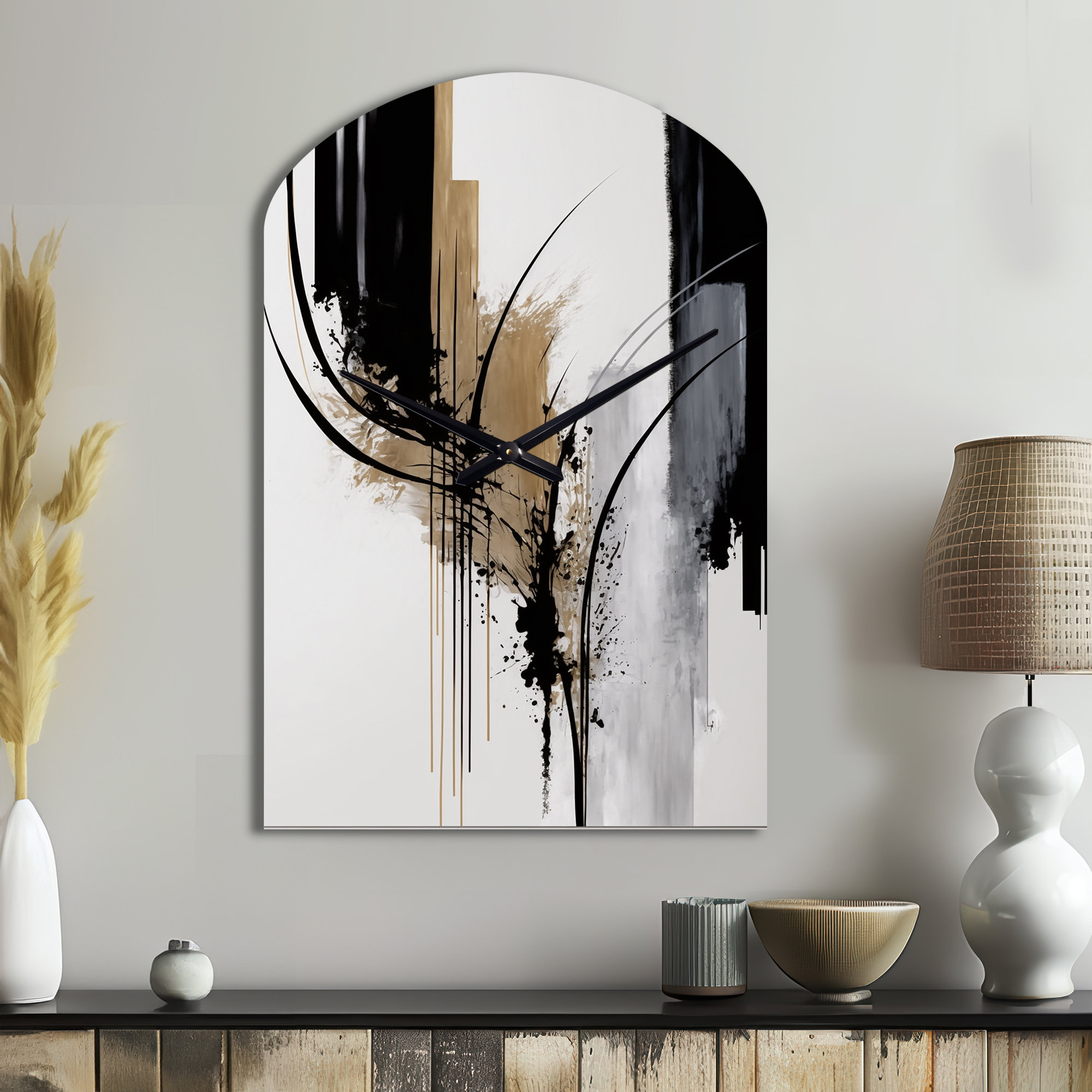 Design Art Black, White And Gold Expression II - Abstract Asymmetrical ...