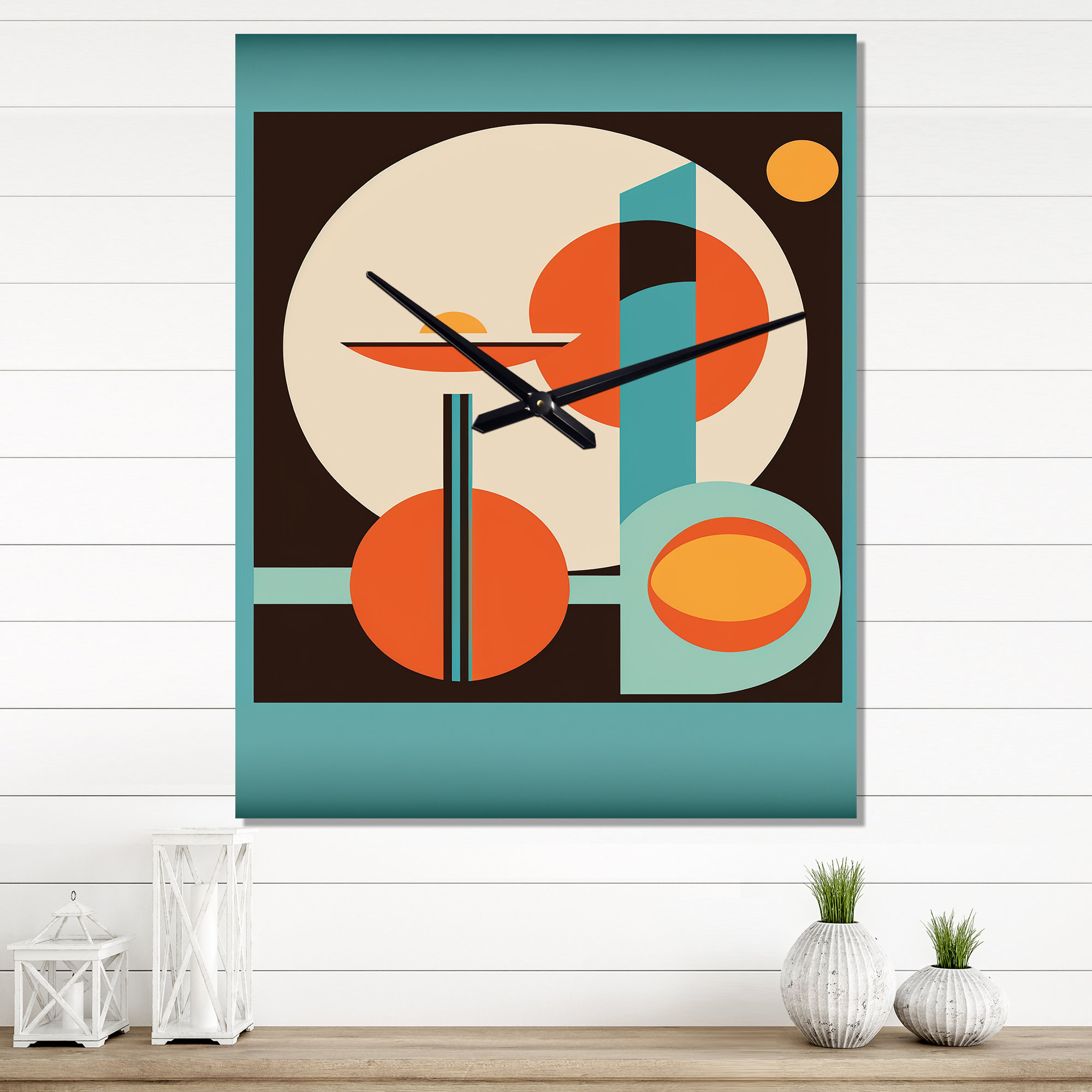 Design Art Vintage Mid-century Graphics II Wall Clock | Wayfair