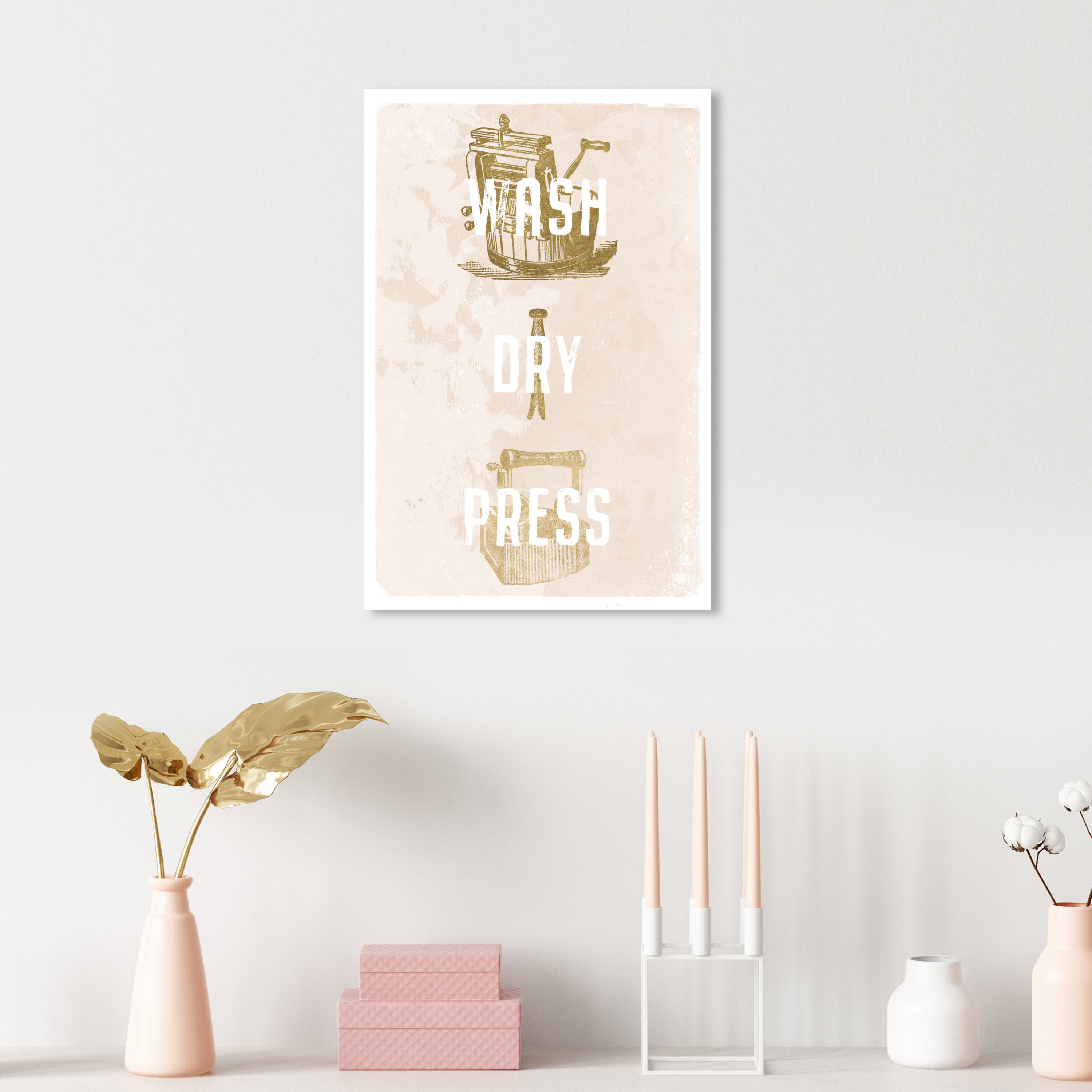 House of Hampton 'Typography And Quotes Wash Dry Press Tan Quotes And ...