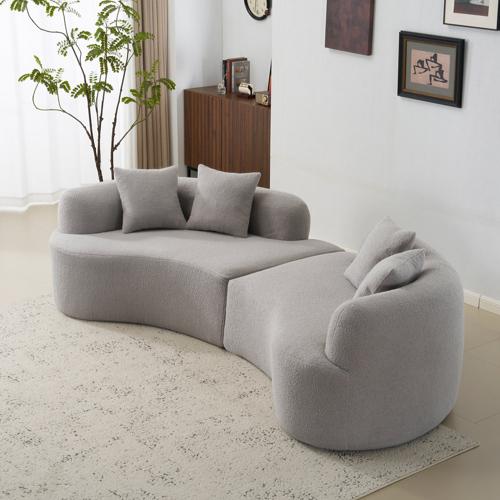 Everly Quinn Curved Four Seater Full Compression Sponge Sofa - Wayfair ...