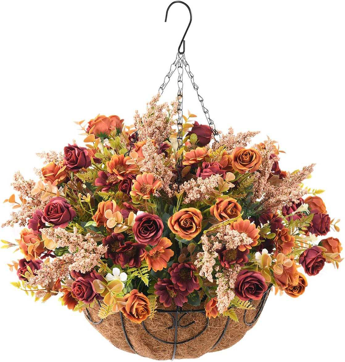 Primrue Mixed Assortment Hanging Basket Arrangement in Basket | Wayfair