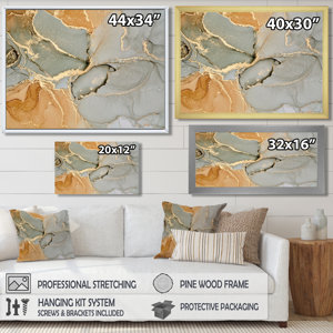 The Twillery Co.® Brown Luxury Abstract Fluid IV - Painting on Canvas ...