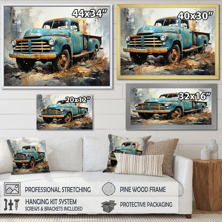 Williston Forge Jazir " Vintage Pickup Truck " on Canvas | Wayfair
