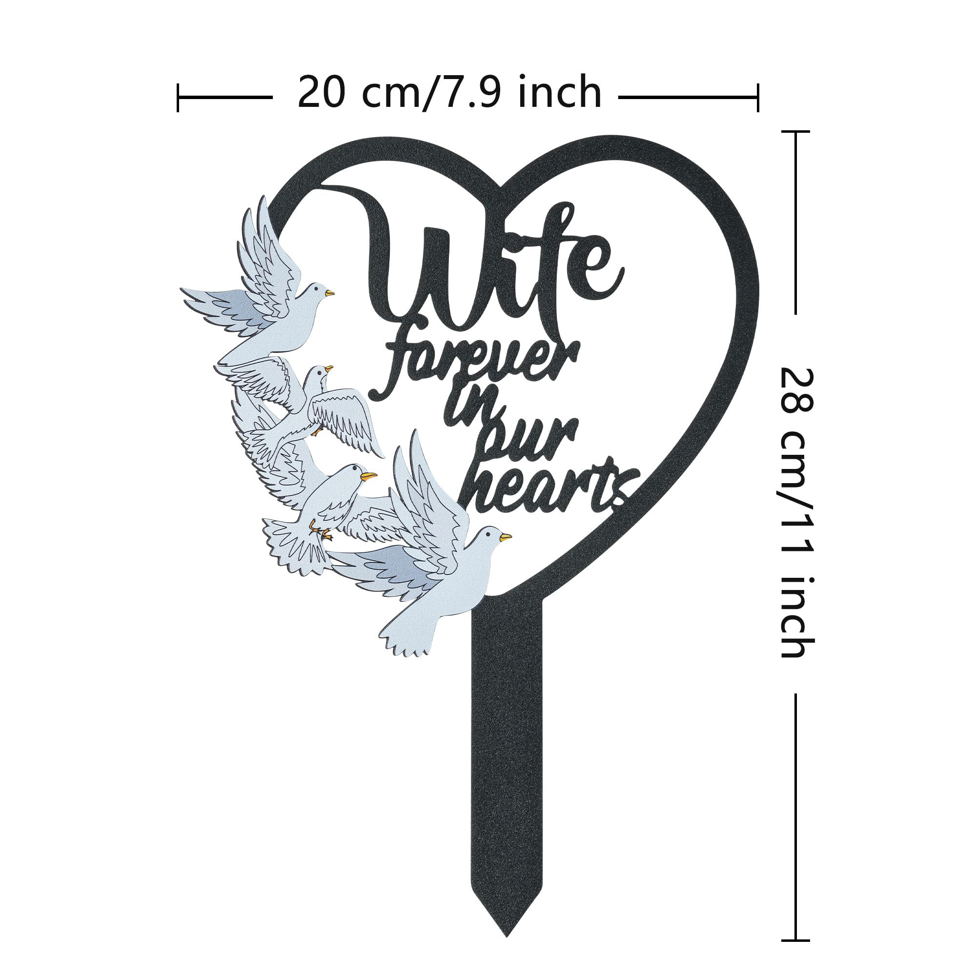 Arlmont & Co. Cemetery Decorations - Wife Metal Memorial Grave Markers ...