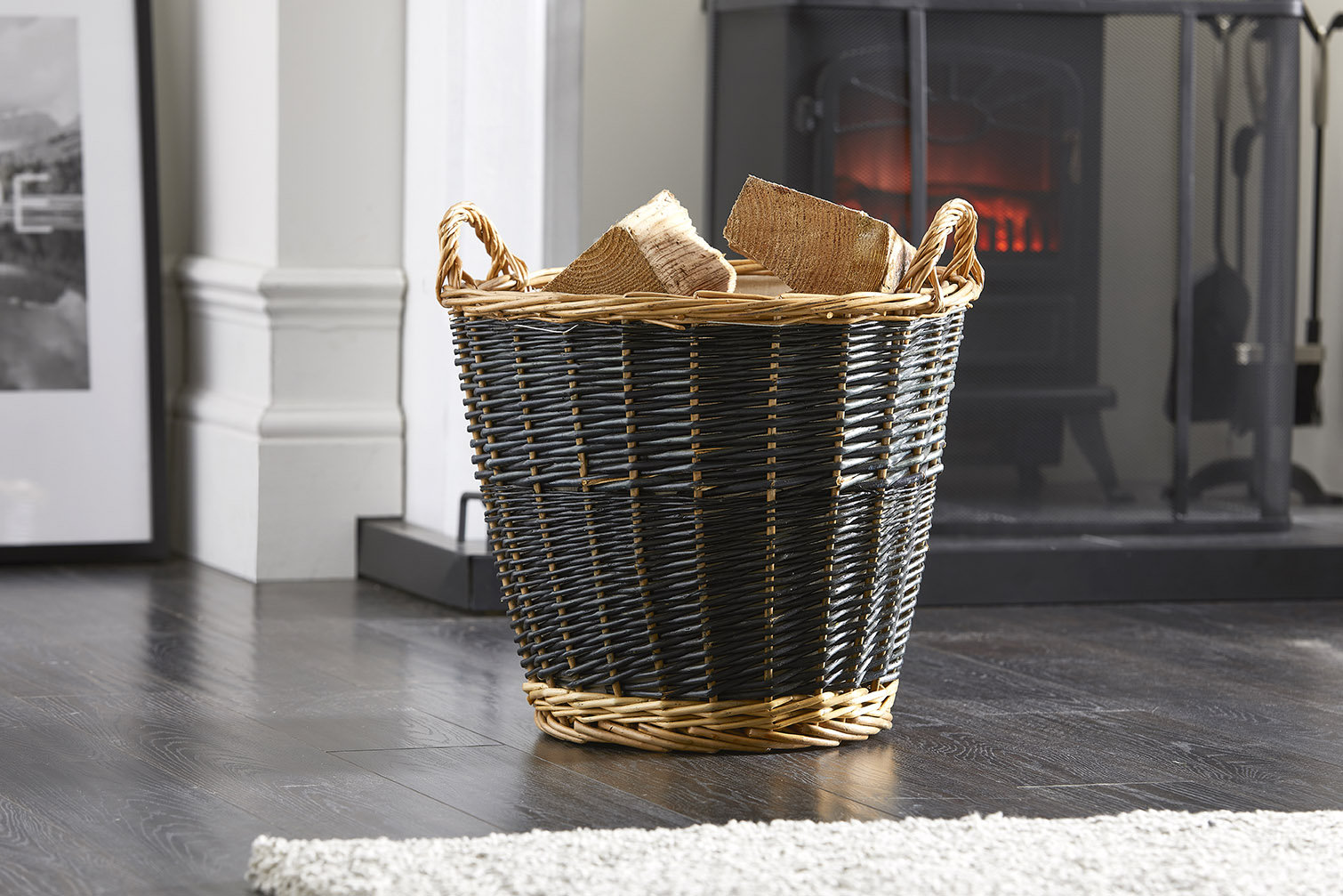 17 Stories Alysta 43cm W x 26cm D Wicker Log Store | Wayfair.ie